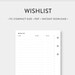 FC Compact, Wishlist Printable | Shopping Wishlist, Wishlist Tracker ...