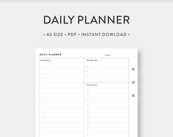 A5 Undated Daily Planner Printable Day on One Page to Do | Etsy
