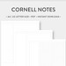 A4, US Letter, Cornell Notes Template | Grid, Lined Paper | College ...