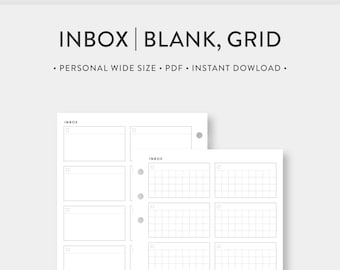 Personal Inbox Dashboard Printable Blank Grid Layout | Etsy