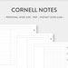 Personal Wide, Cornell Notes Template | Grid, Lined Paper | College ...