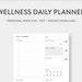 Personal Wide, Wellness Daily Planner Printable | Day on One Page ...