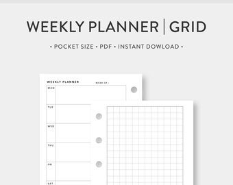 Personal Wide Weekly Planner Printable Week on Two Pages - Etsy