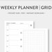 Pocket, Weekly Planner Printable Grid Paper | Week on Two Pages ...