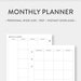 A5, Monthly Overview Printable | Month at a Glance | Month on One Page ...