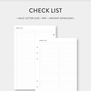 Half Letter, Check List Printable | Blank to Do List Template | Task ...