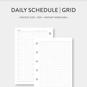 Pocket, Daily Planner Printable, Grid Notes | Day on Two Pages ...