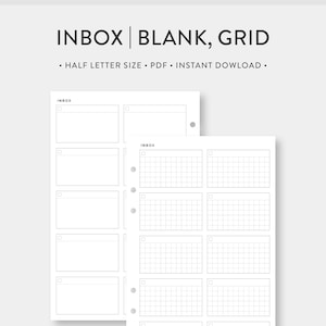 Half Letter, Inbox Dashboard Printable | Blank, Grid Layout | Inbox ...