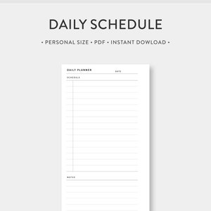 Personal, Daily Planner Printable Scheduler | Day on One Page | Undated ...