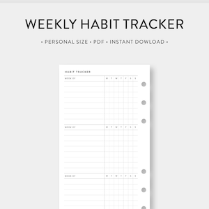 Personal, Weekly Habit Tracker Printable | Routin Track | Simple ...