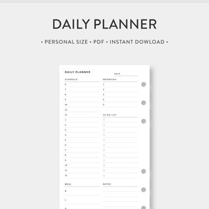 Personal, Daily Planner Printable | Fillable , Editable | Day on One ...