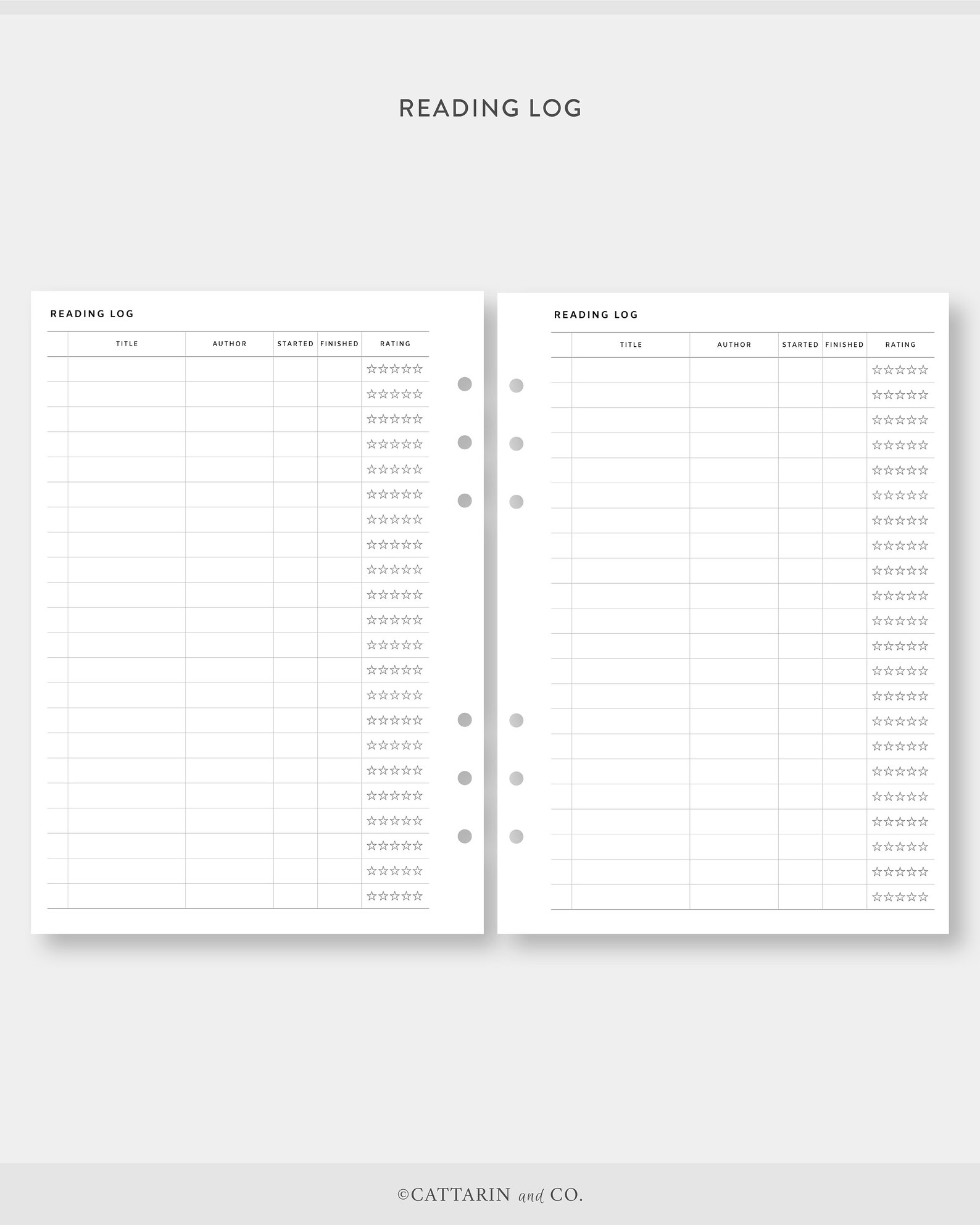 A6 Reading Journal Log Printable Set Book Review list | Etsy