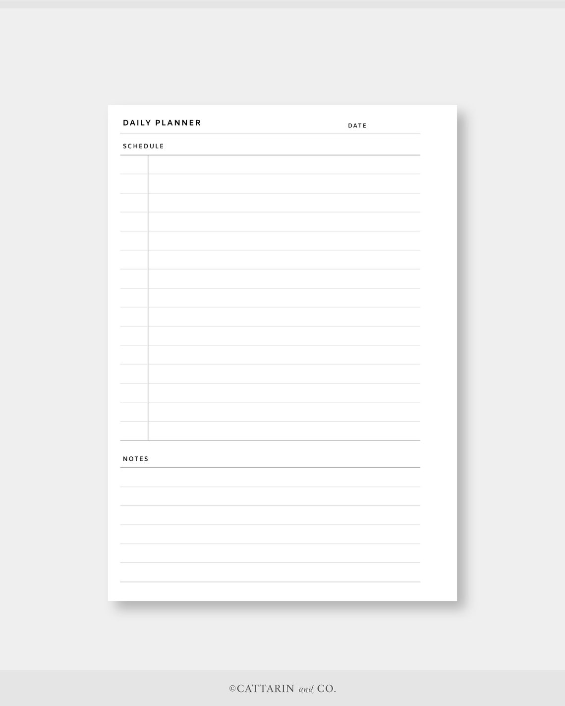 Personal Wide, Simple Daily Planner Printable | Day on One Page ...