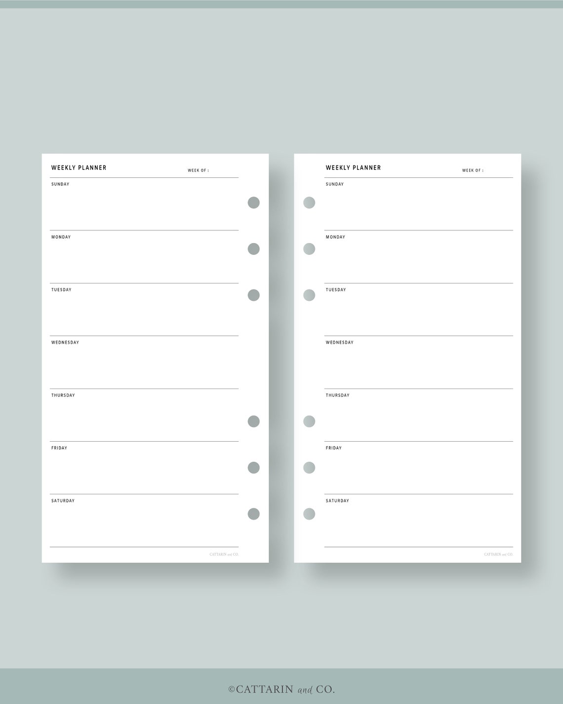 Personal Weekly Planner Printable Week on One Page | Etsy