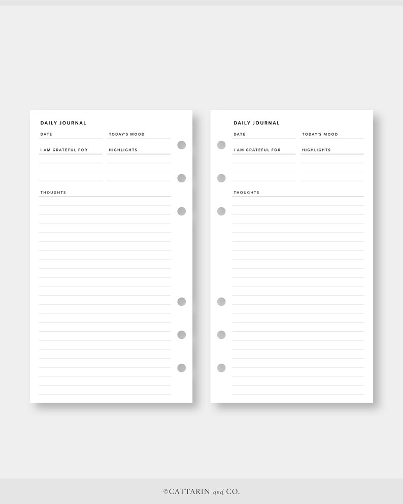 Personal Daily Journal Printable Lined Daily Diary Template - Etsy