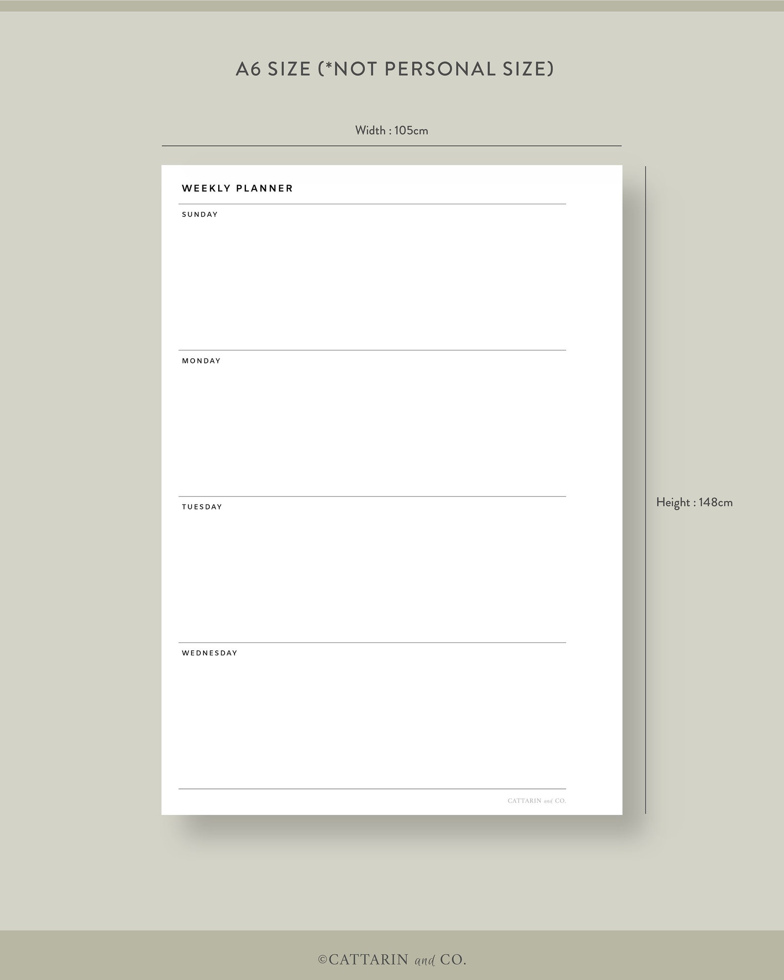 A6 Weekly Planner Printable Week on Two Pages Undated | Etsy