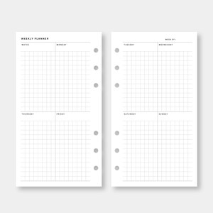 Personal, Weekly Planner Printable | Vertical Grid | Week on Two Pages ...
