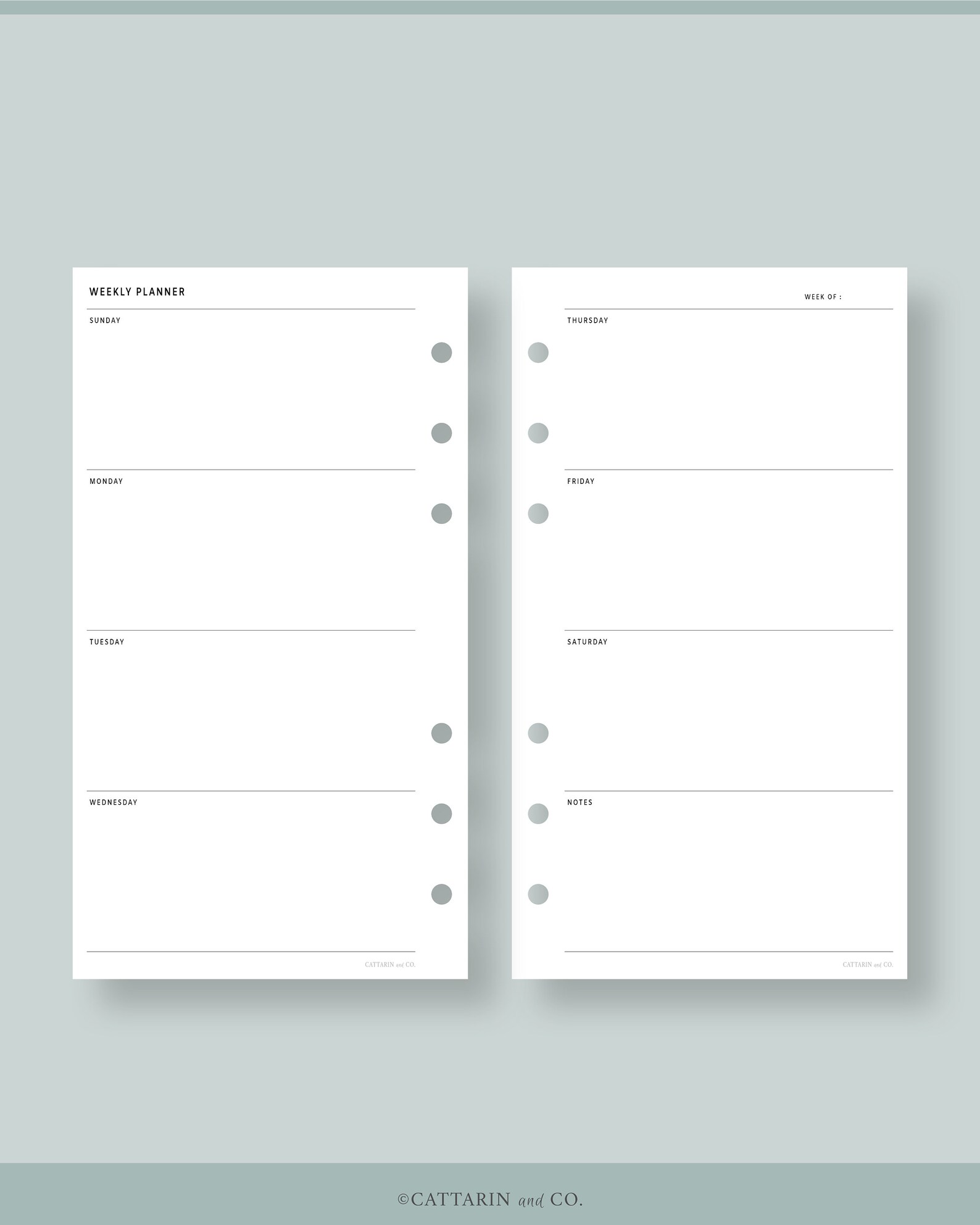 Personal Weekly Planner Printable Week on Two Pages | Etsy