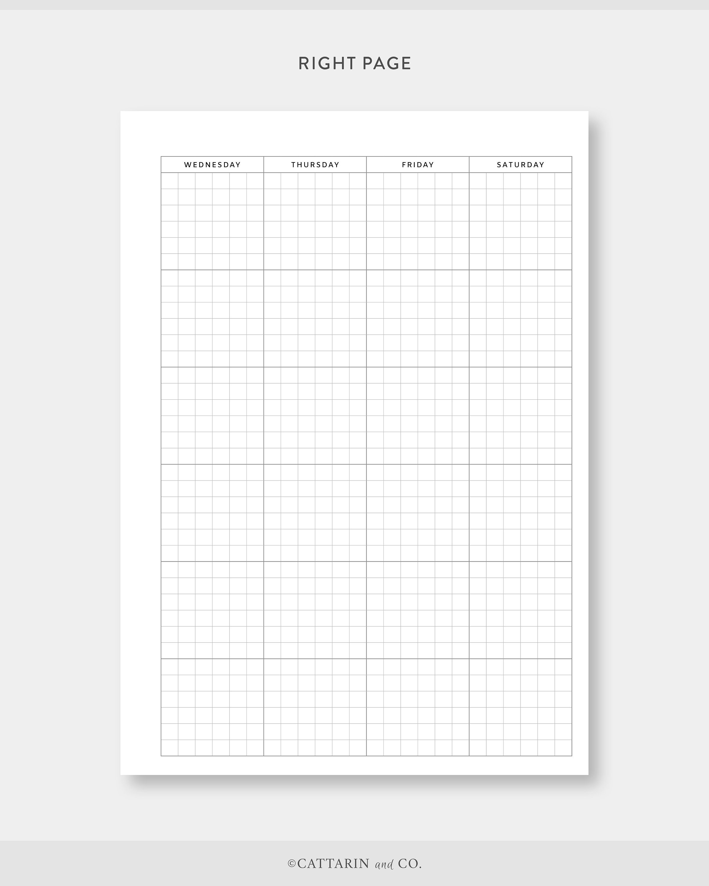 A5, Grid Monthly Planner Printable Calendar | Month on Two Pages ...