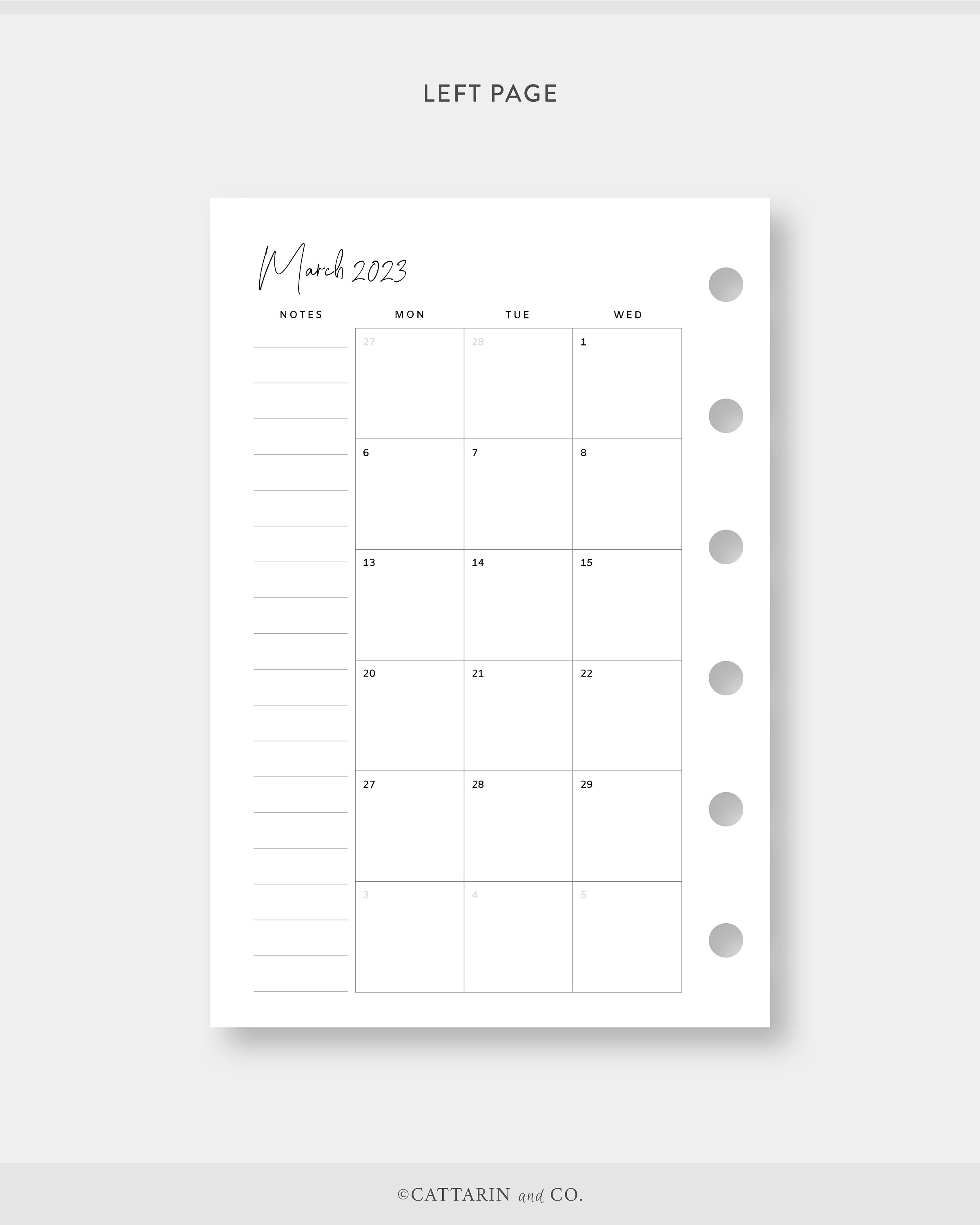 Pocket 2022 2023 Monthly Planner Printable Calendar on Two - Etsy Sweden