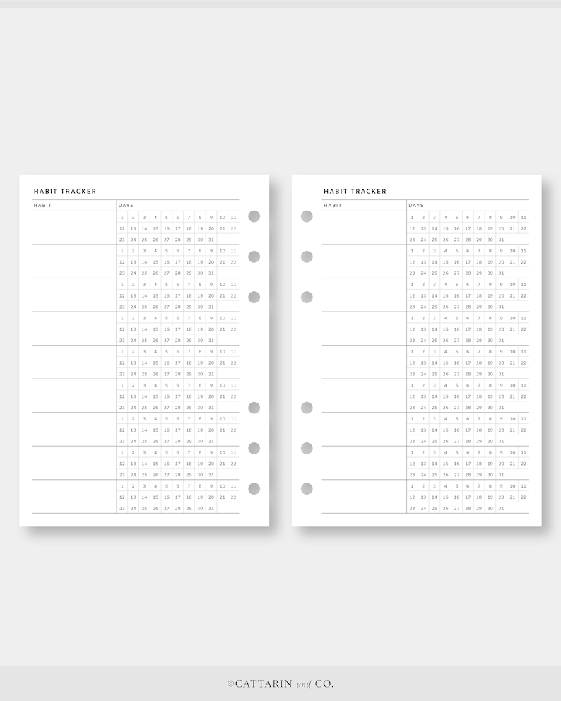 A6, Monthly Habit Tracker Printable Routin Track Simple Minimal ...