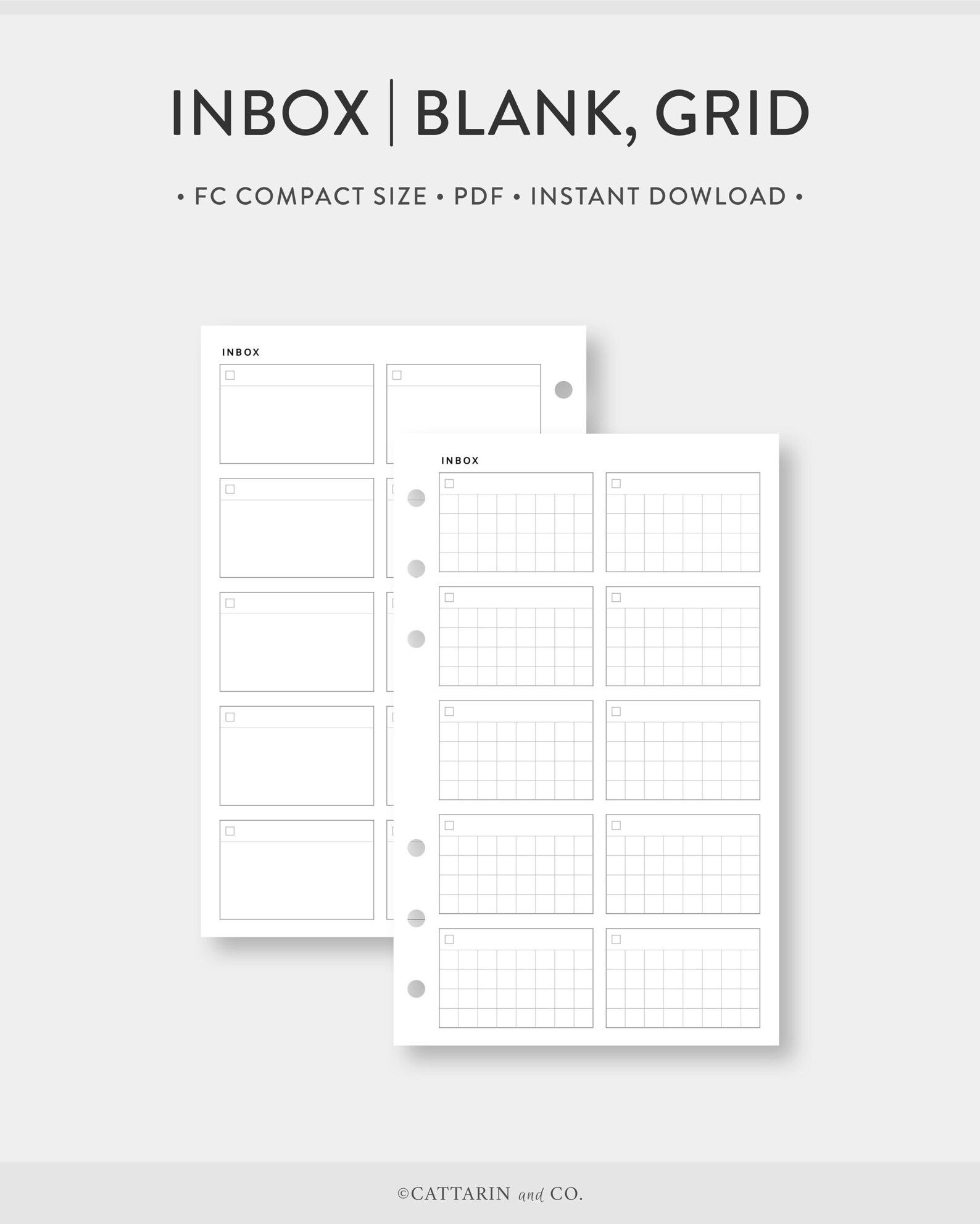 FC Compact, Inbox Dashboard Printable Blank, Grid Layout Inbox Tracker ...