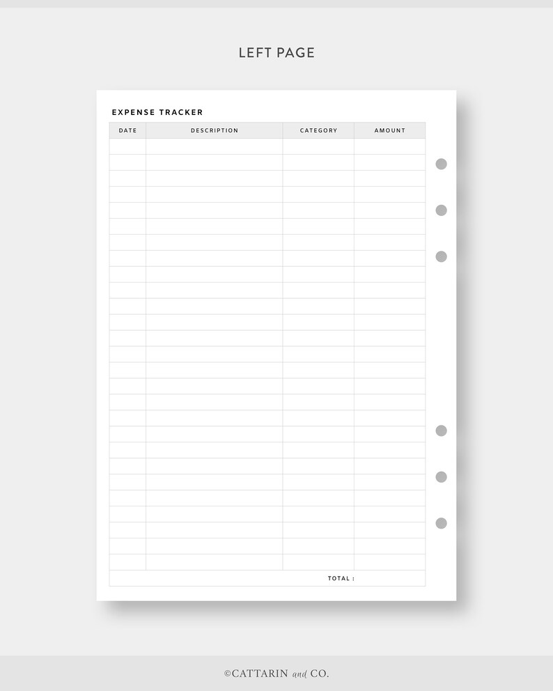 A5, Expense Tracker Printable Spending Log, Purchase Recorder, Spending ...