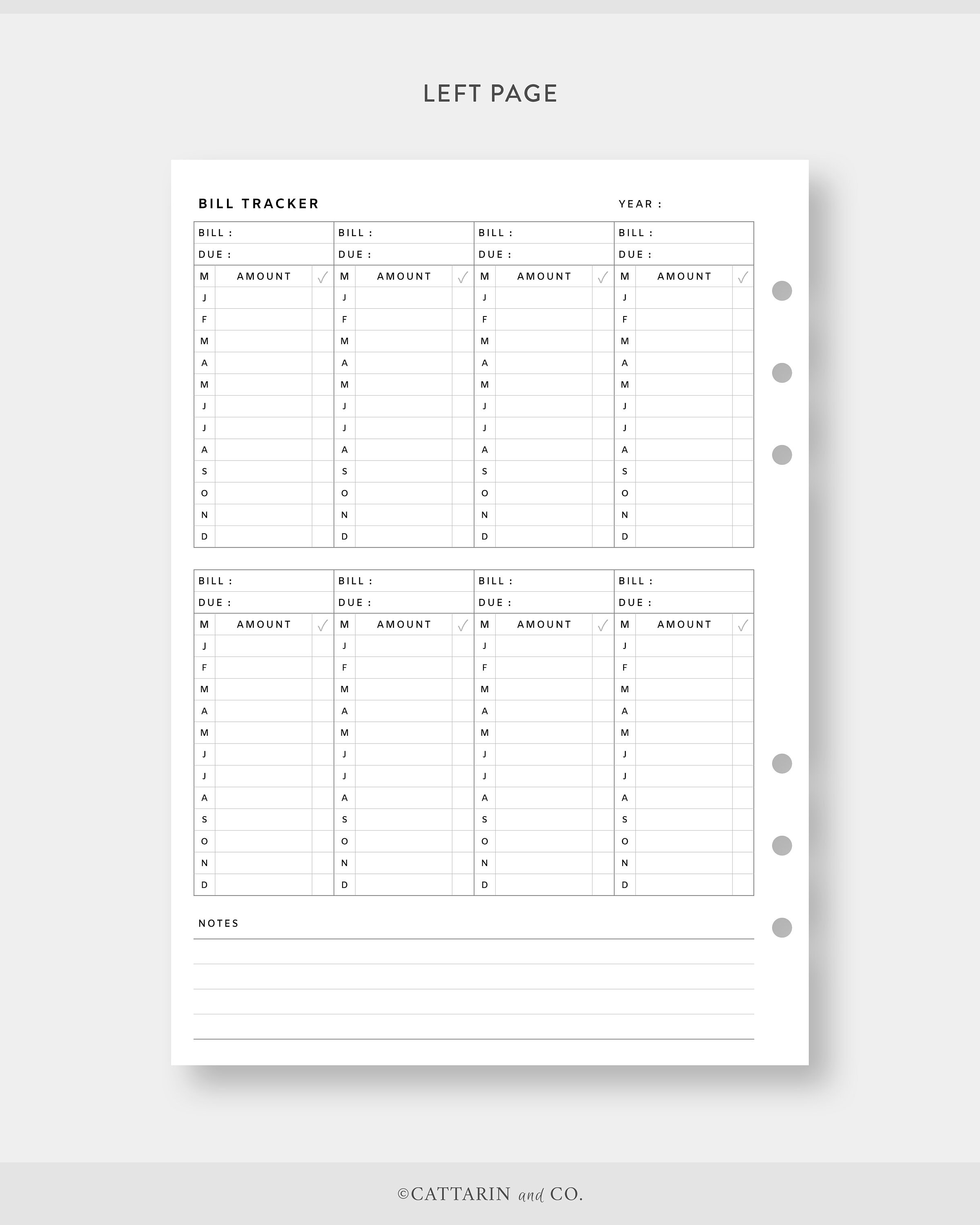 A5, Bill Tracker Printable | Spending Log | Bill Organizer Bill Due ...