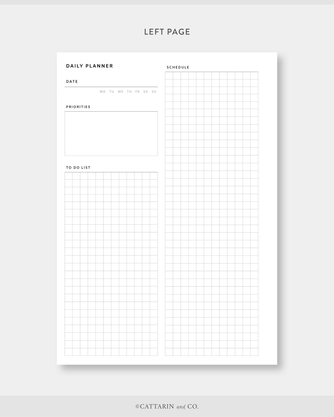 A5 Undated Daily Planner Printable Grid Paper Day on Two | Etsy