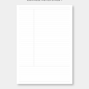 A4, US Letter, Cornell Notes Template | Grid, Lined Paper | College ...