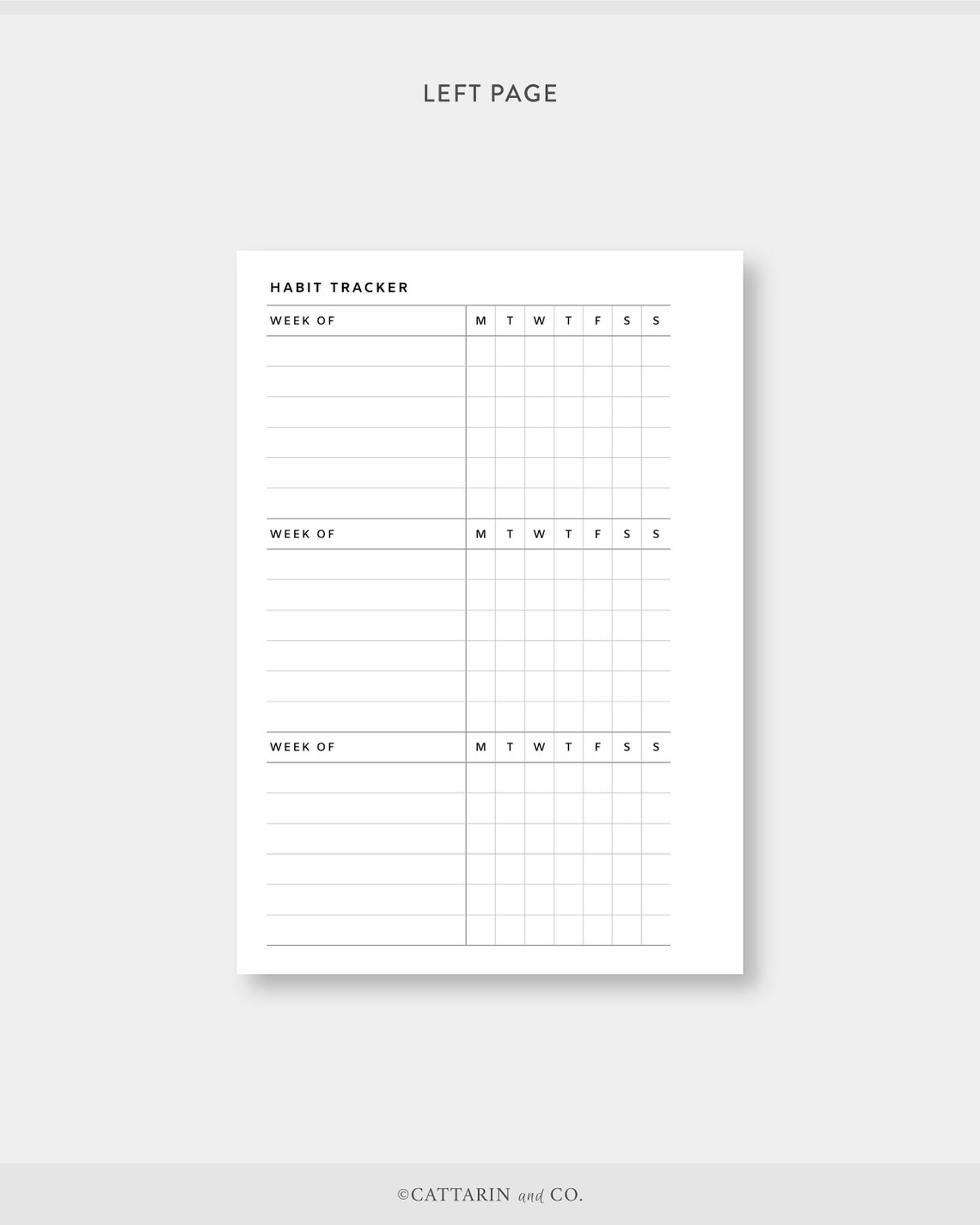 Pocket Plus, Weekly Habit Tracker Printable Routin Track Simple Minimal ...