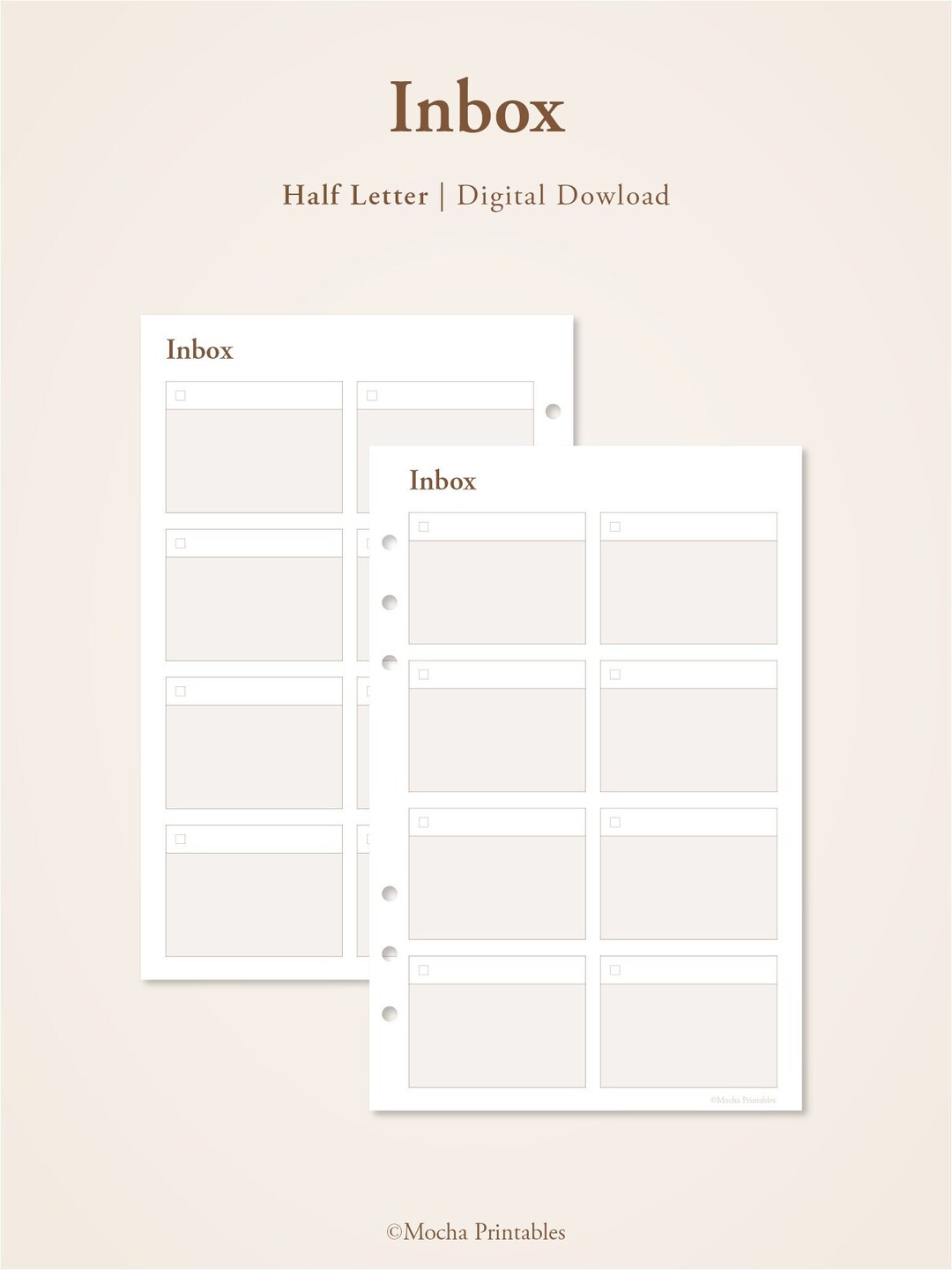 Half Letter, Inbox Dashboard Printable Inbox Tracker Template Brain ...