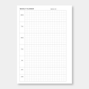 Personal Wide, Undated Weekly Planner Grid Paper | Week on Two Pages ...