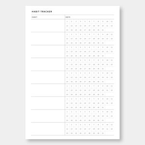 A4 | US Letter, Monthly Habit Tracker Printable | Routin Track | Simple ...