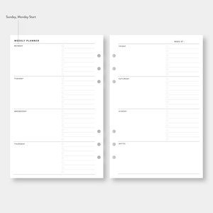 Half Letter, Weekly Planner Printable | WO2P Weekly to Do List ...