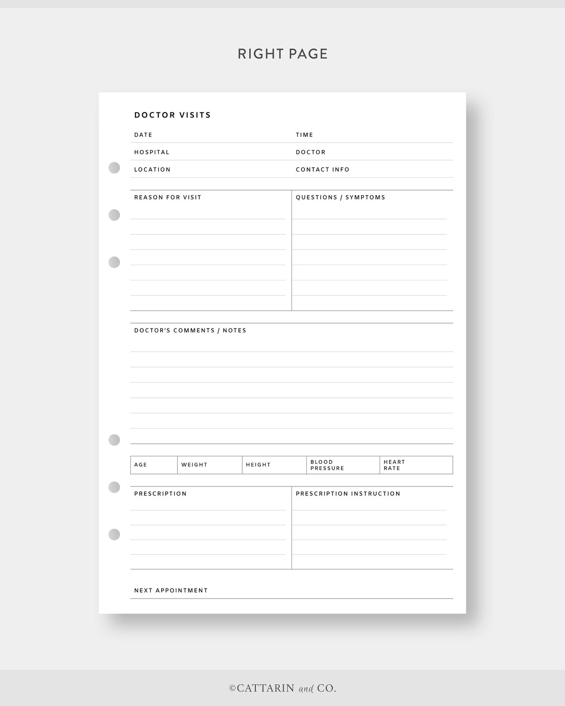 A5, Doctor Visits Printable Doctor Visit Log, Medical Appointment ...