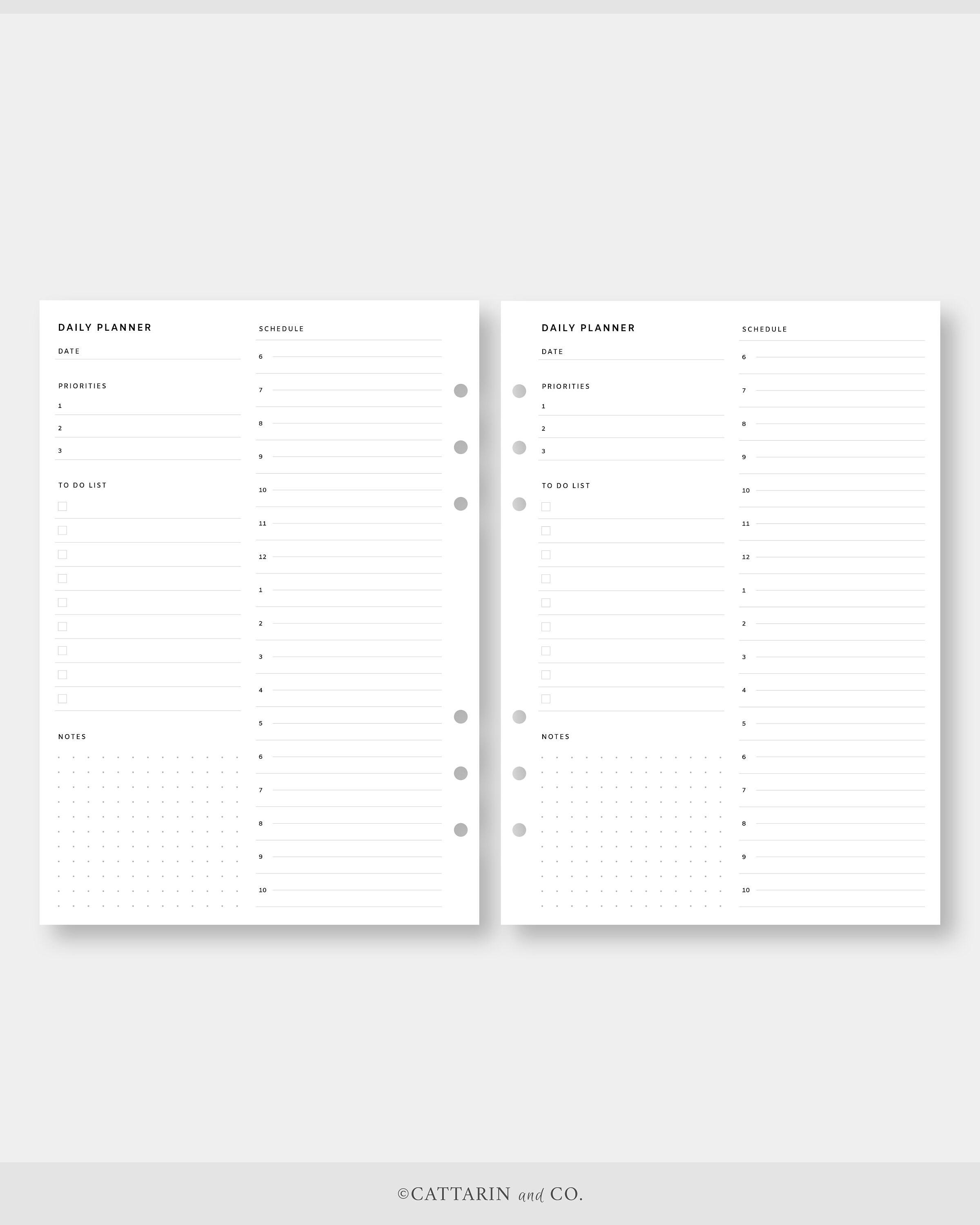 A5, Minimalist Daily Planner Printable | Day on One Page | Hourly Daily ...