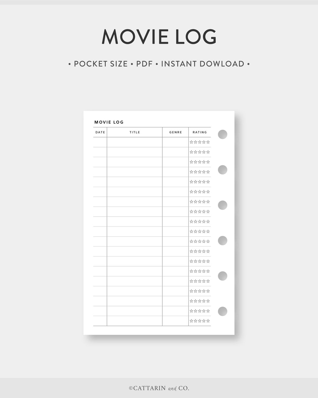 Pocket, Movie Log Printable | Movies to Watch | Movie Tracker, Cinema ...