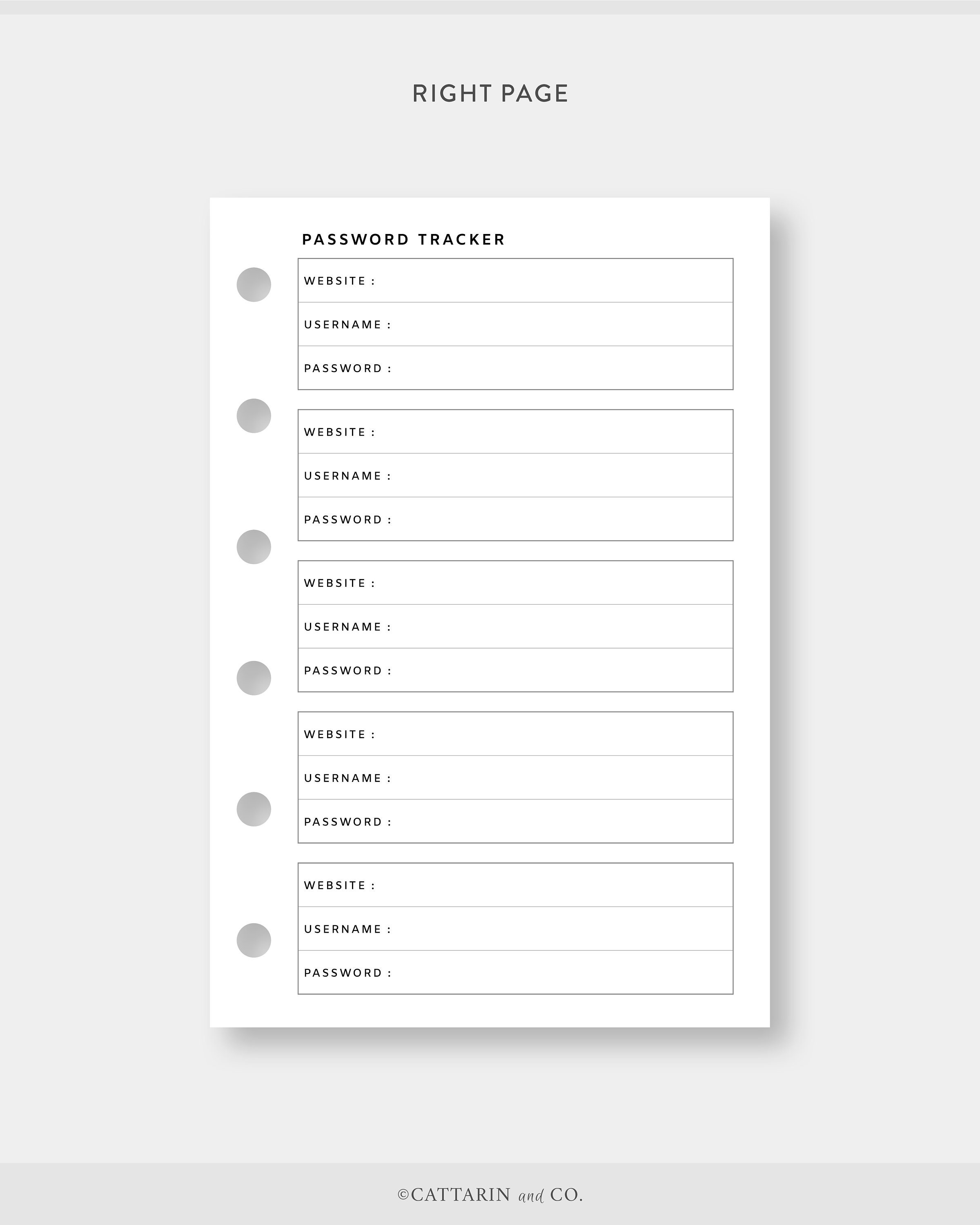 Pocket, Password Tracker Printable Password Log Password Keeper Simple ...