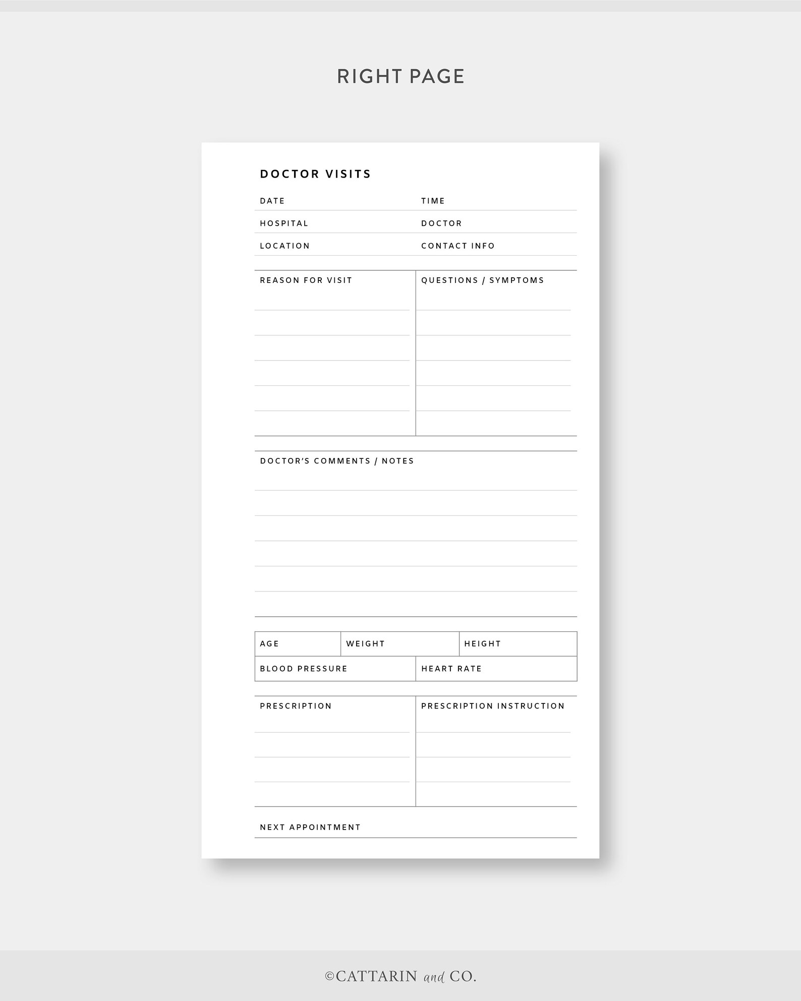 Personal, Doctor Visits Printable | Doctor Visit Log, Medical ...