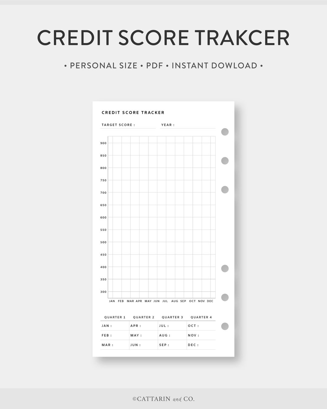 Personal, Credit Score Tracker Printable | Debt Repayment Planner ...