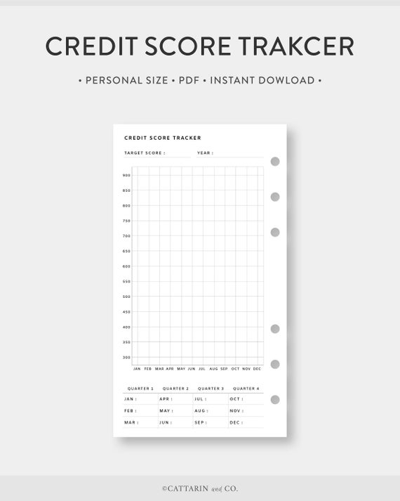 Personal Credit Score Tracker Printable Debt Repayment - Etsy
