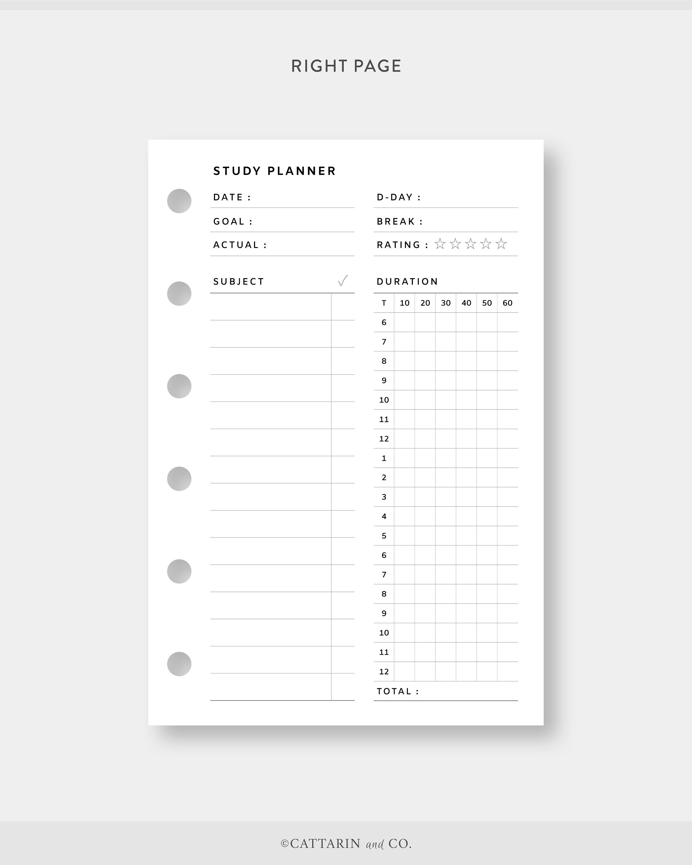 Pocket Study Planner Printable Daily Study Session Template - Etsy