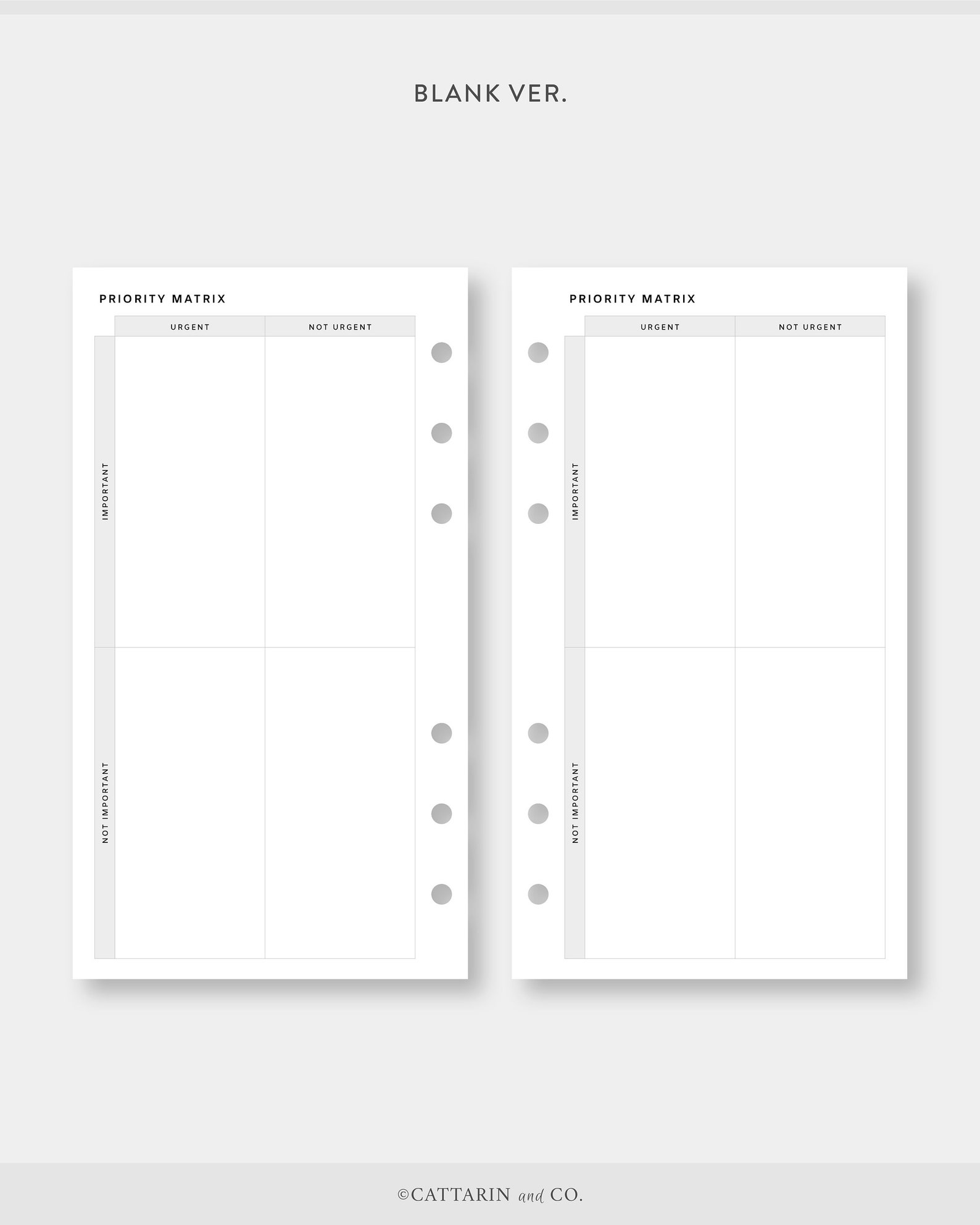 Personal Priority Matrix Printable Urgent Important to Do - Etsy