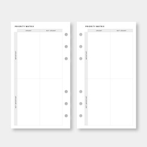Personal, Priority Matrix Printable | Urgent, Important to Do List ...