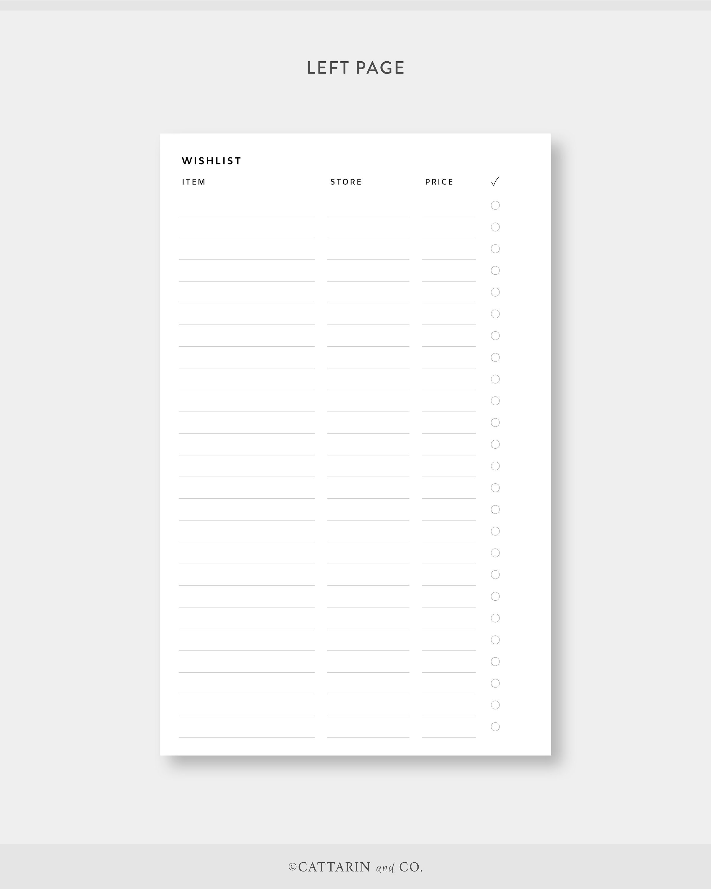 FC Compact, Wishlist Printable | Shopping Wishlist, Wishlist Tracker ...