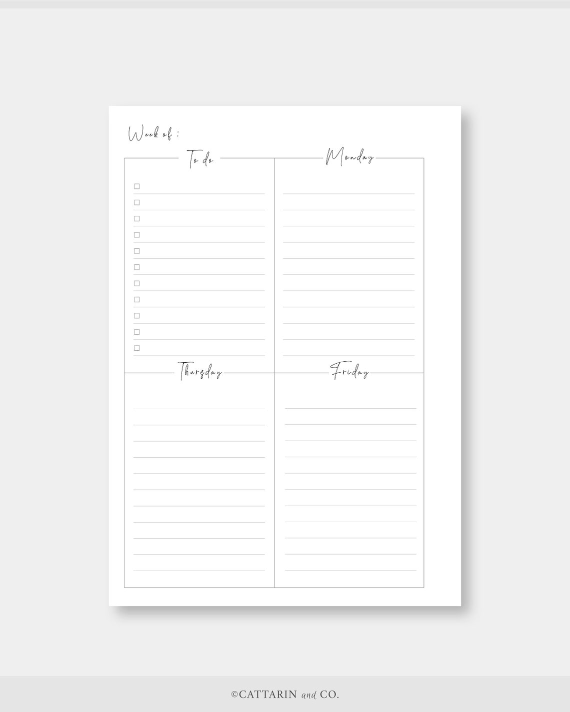 Personal Wide, Weekly Planner Printable Week on Two Pages Wo2p Undated ...