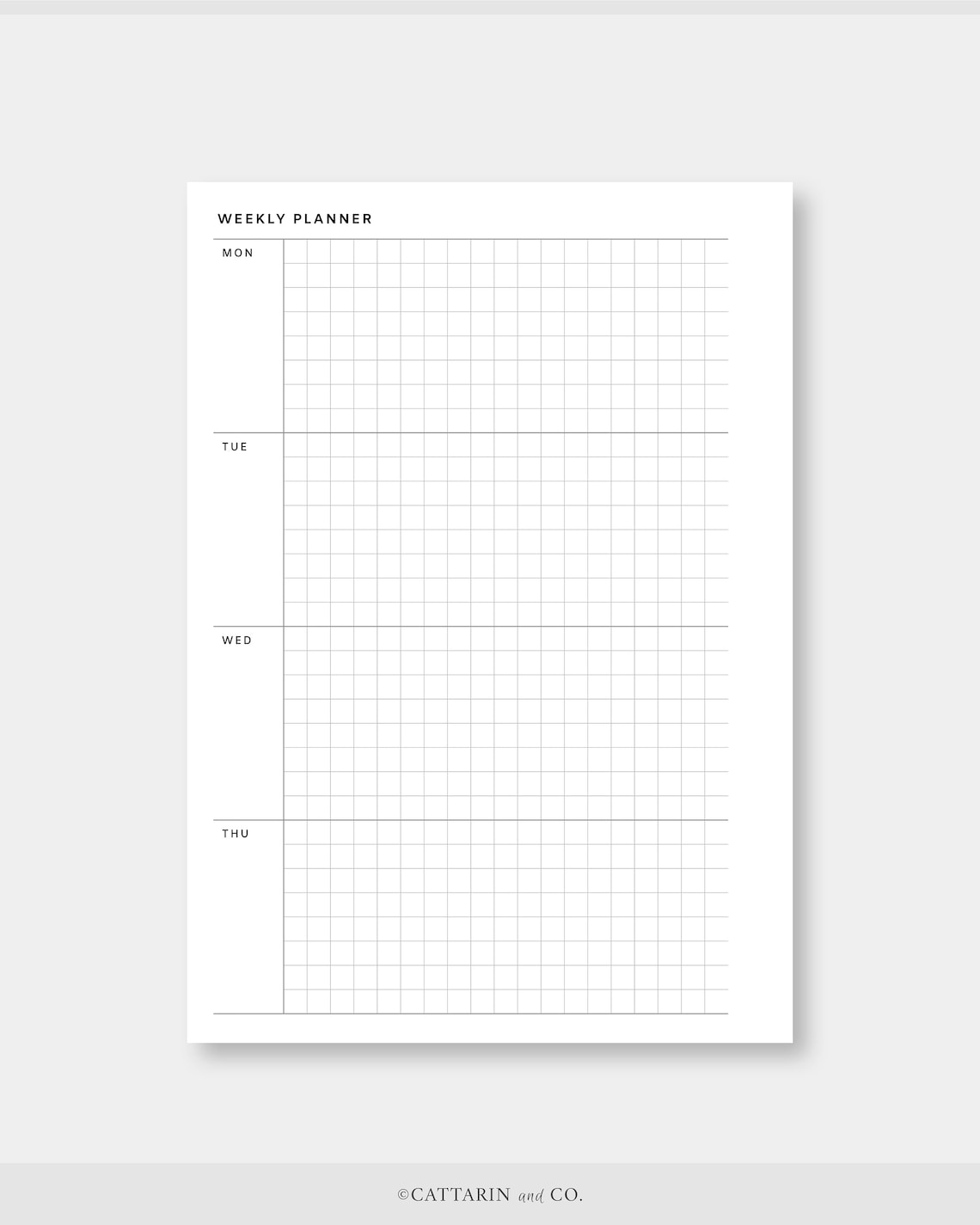 Personal Wide, Weekly Planner Printable Grid Week on Two Pages Undated ...