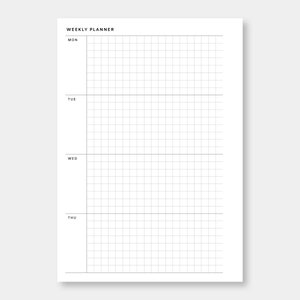 Personal Wide, Weekly Planner Printable Grid | Week on Two Pages ...