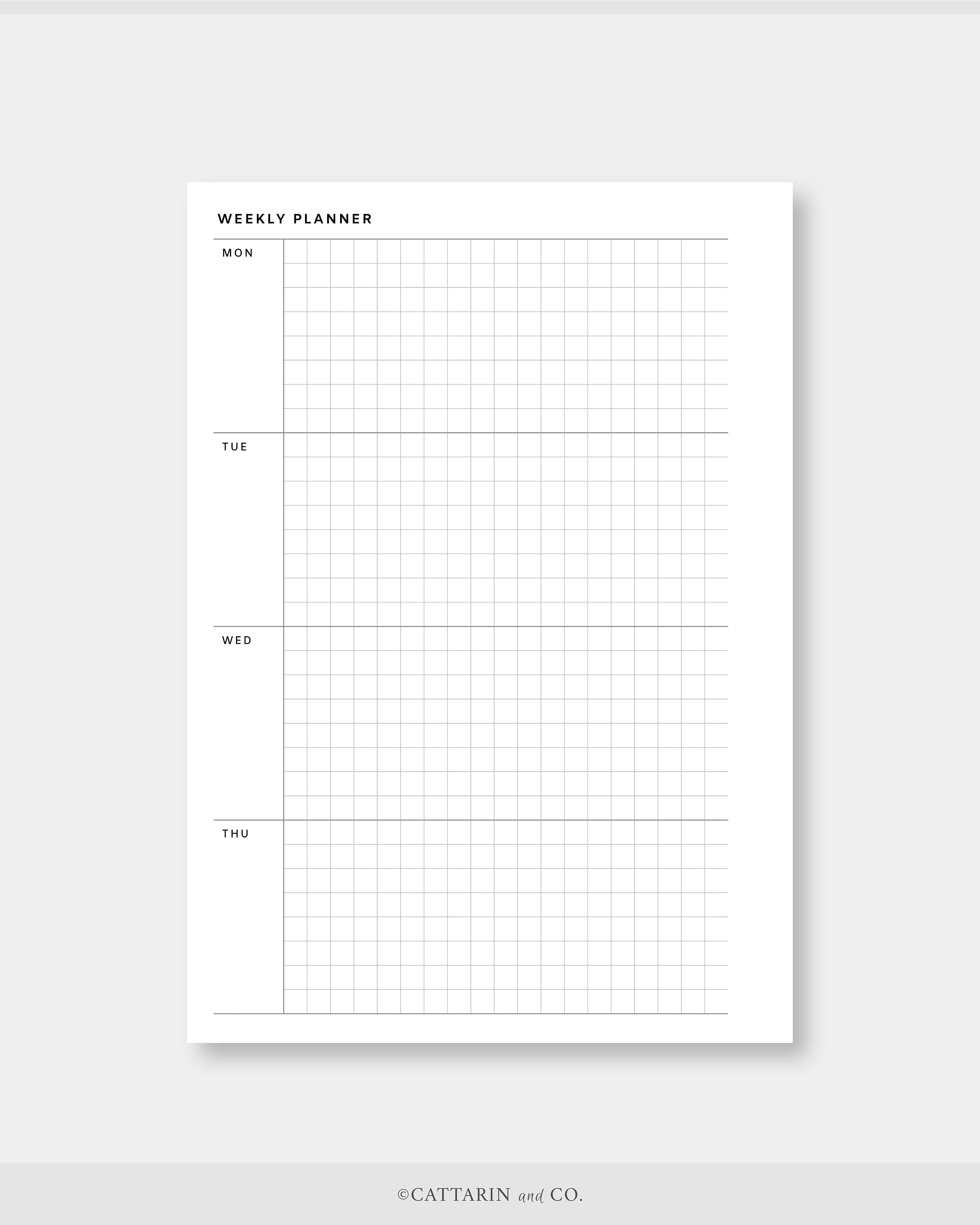 Personal Wide, Weekly Planner Printable Grid | Week on Two Pages ...